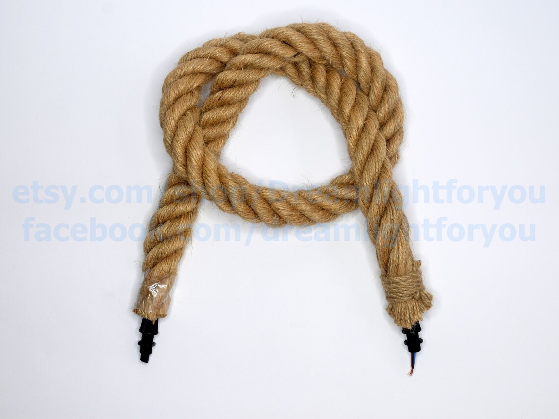 Rope Light Cord Jute Lamp Wire Rope Cable Jute Lighting Cable Hemp Rope ...