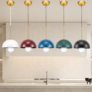 Wine Red Linear 3 Way Pendant Light for Kitchen Island 3 Lamp Pendant ...