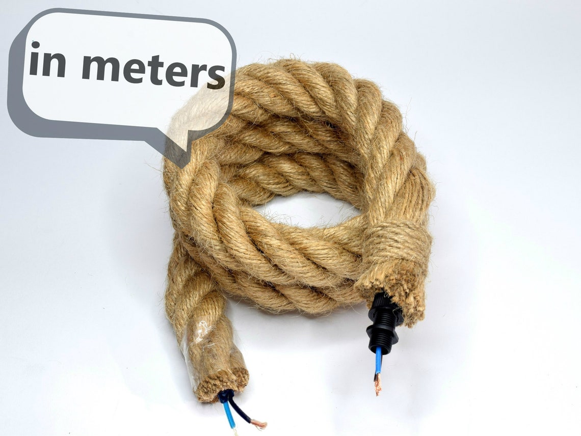 Rope Light Cord Jute Lamp Wire Rope Cable Jute Lighting Cable Hemp Rope ...