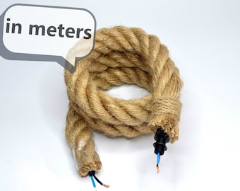 Electric Jute Rope Light Cord Soft Hemp Lamp Cord Jute Lighting Cable ...