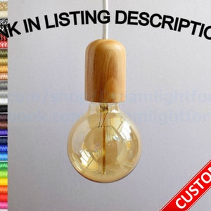 Dark Wood Light Socket Pendant Light Hanging Light Socket Wooden ...
