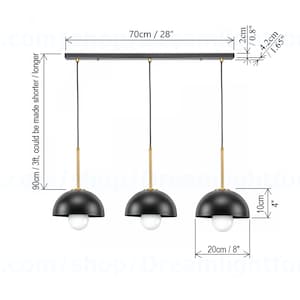 Navy Blue Dome Linear 3 Way Pendant Lamp for Kitchen Island 3 Light ...