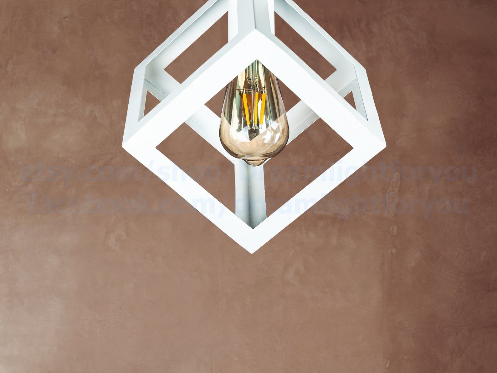 White Cube ceiling light fixture Flush Mount Lighting Pendant | Etsy