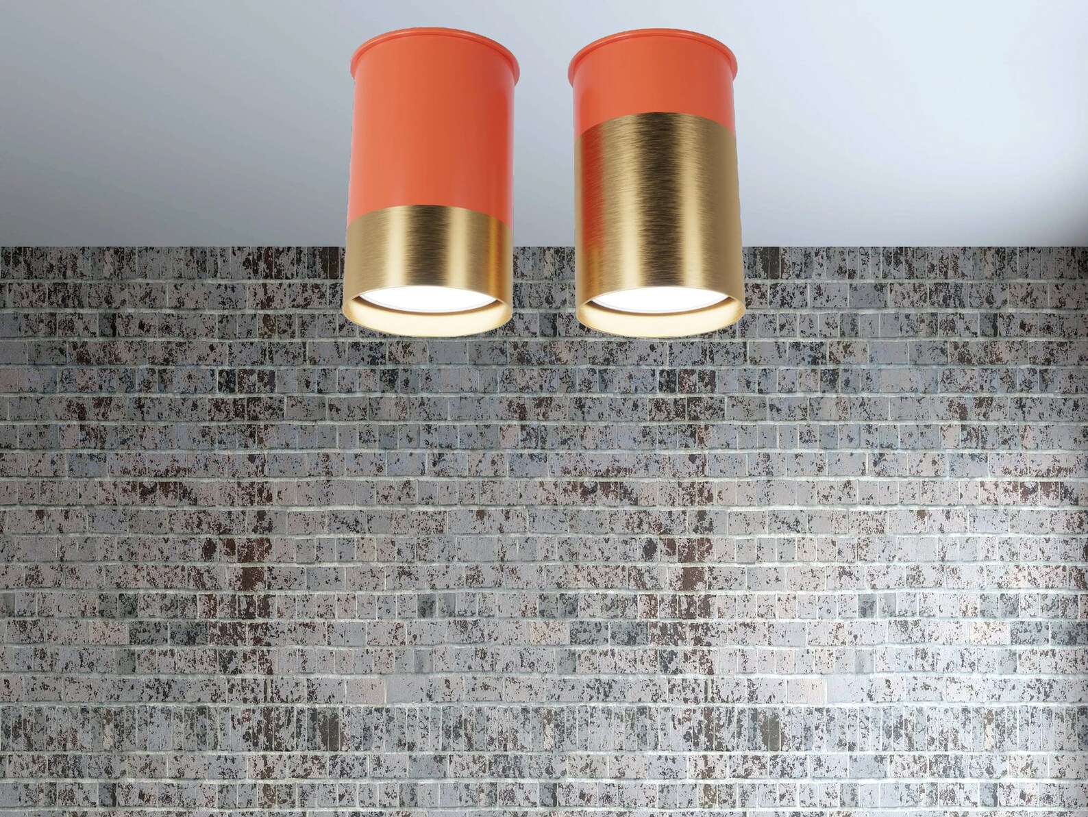 Flush Mount Pipe Ceiling Light Fixture Downlight Brass Patina | Etsy