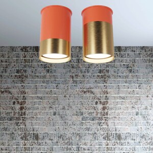 Flush Mount Pipe Ceiling Light Fixture Downlight Brass Patina ...