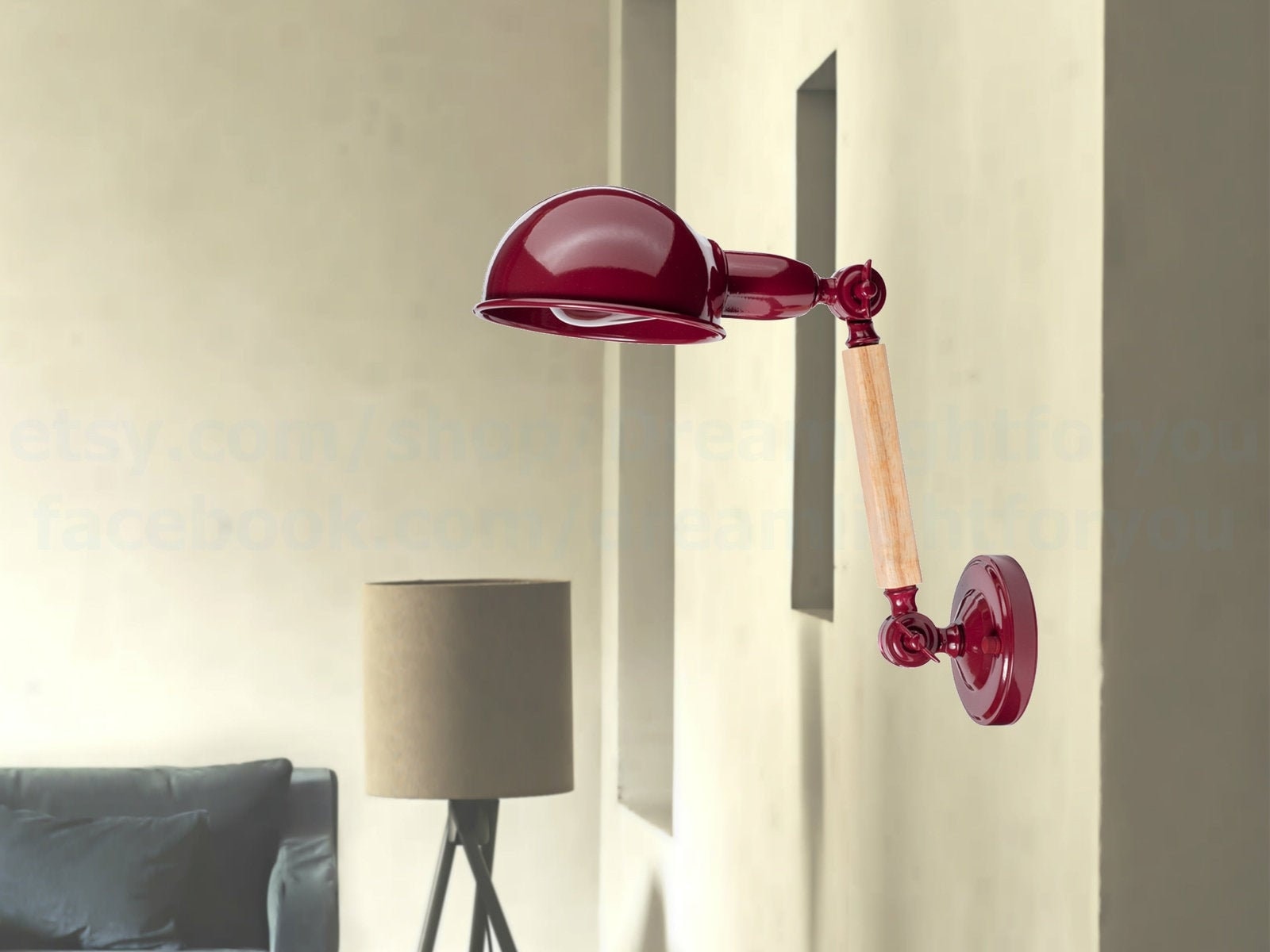 Yellow vintage wall sconce Adjustable sconce light swing arm | Etsy