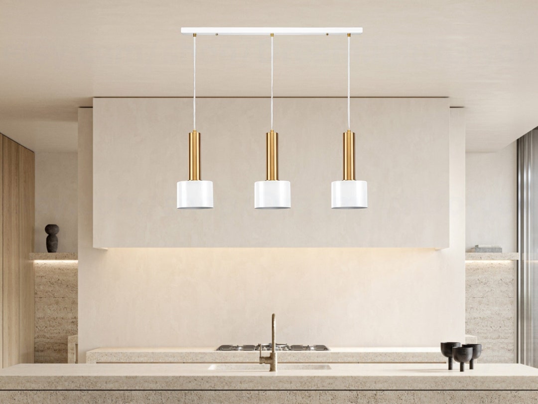 Linear Pendant Light for Kitchen Island Tube Shaped Kitchen Bar Cluster ...