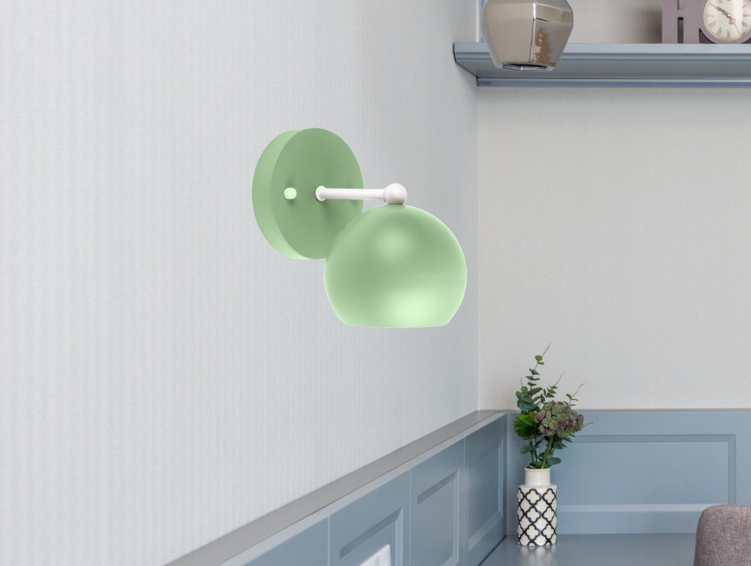 Mint Green Wall Sconces Compact Wall Sconces Light Set Green Sconce ...