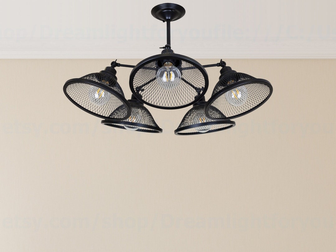 Metal Wire Mesh Lamp Shade Chandelier Netting Lamp Shade 5 Light ...