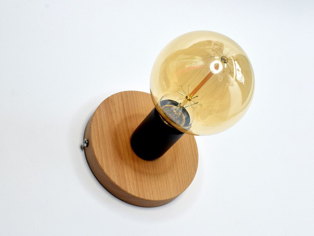 Wooden / Steel Sconce / Ceiling Light Fixture Wooden Lighting Bedside ...