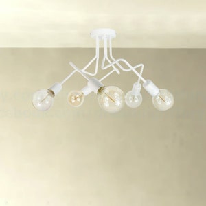 Five Head Semi Flush Fixture Blue Five Arms Ceiling Light Fixture 5 ...