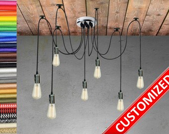 Octopus Chandelier 3-12 Lights Pendant Light Spider Chandelier | Etsy UK