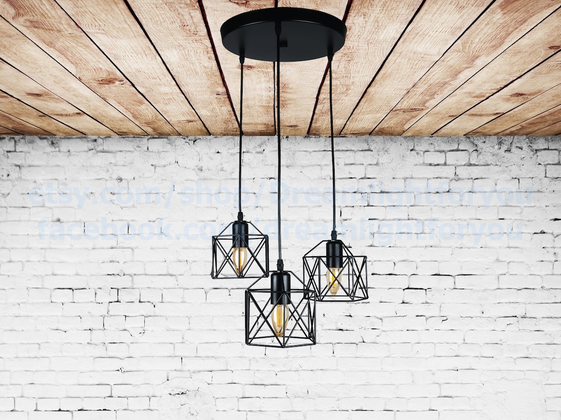 3 Light Cluster Pendant Lighting White Triple Chandelier 3 - Etsy