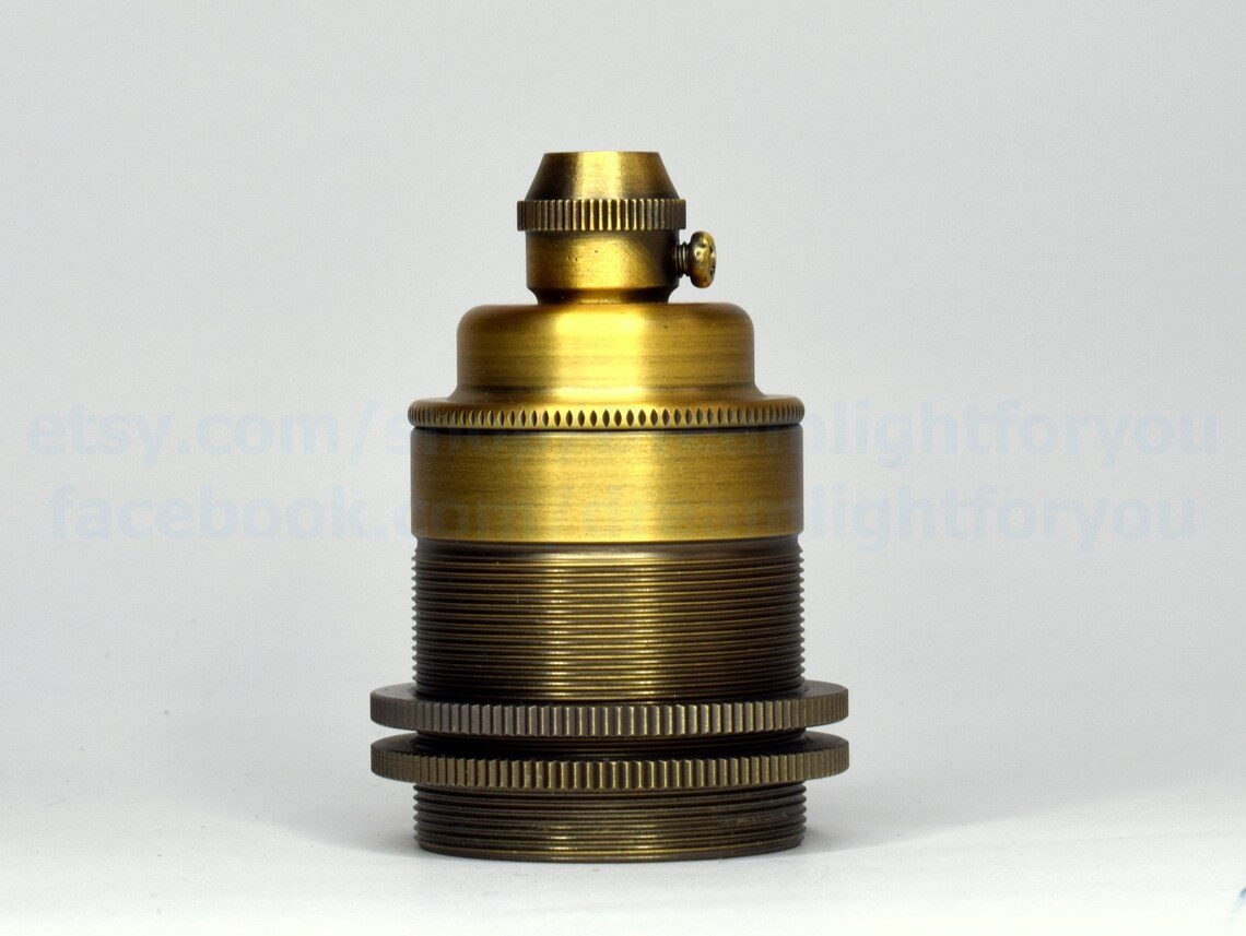 Bronze Threaded Light Bulb Socket Shade Ready E26 E27 Brass Lamp Holder ...