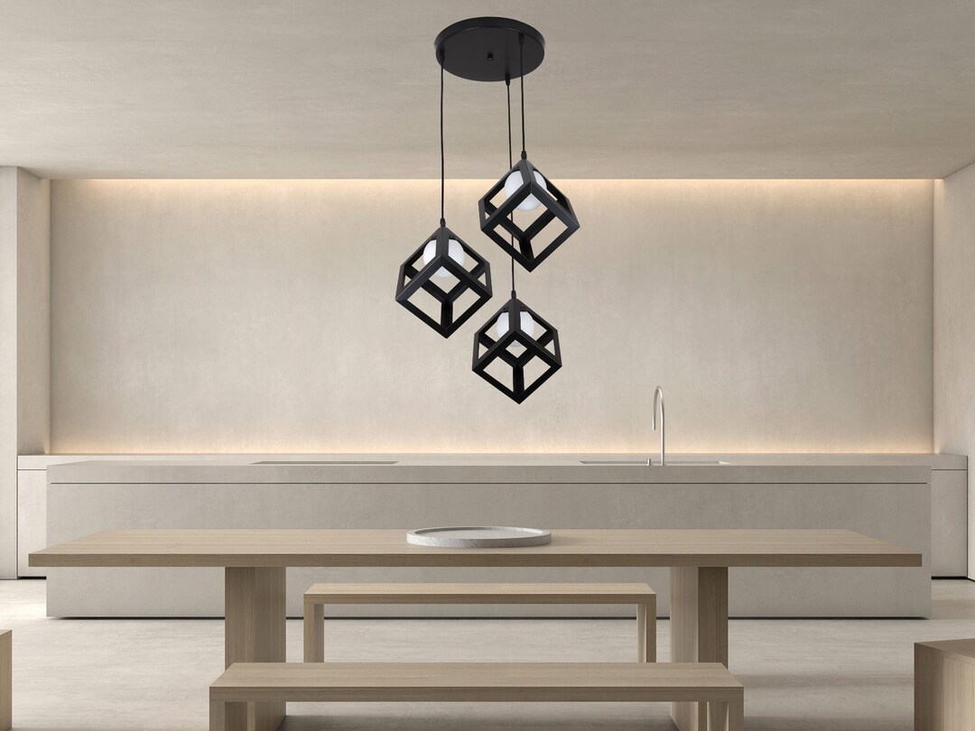 3 Cubes Modern Pendant Light Minimalist Light Fixture Industrial ...