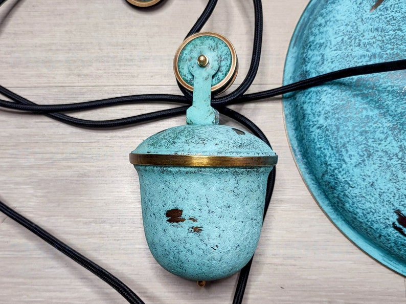 Pulley Pendant Light Brass Counterweight Light Rise and Fall Pendant ...