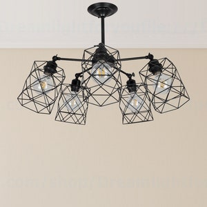 Metal Wire Mesh Lamp Shade Chandelier Netting Lamp Shade 5 Light ...