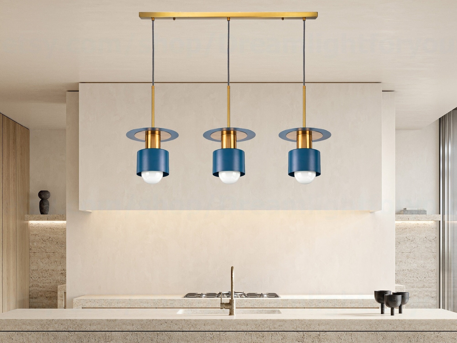 Wine Red Linear 3 Way Pendant Light for Kitchen Island 3 Lamp - Etsy