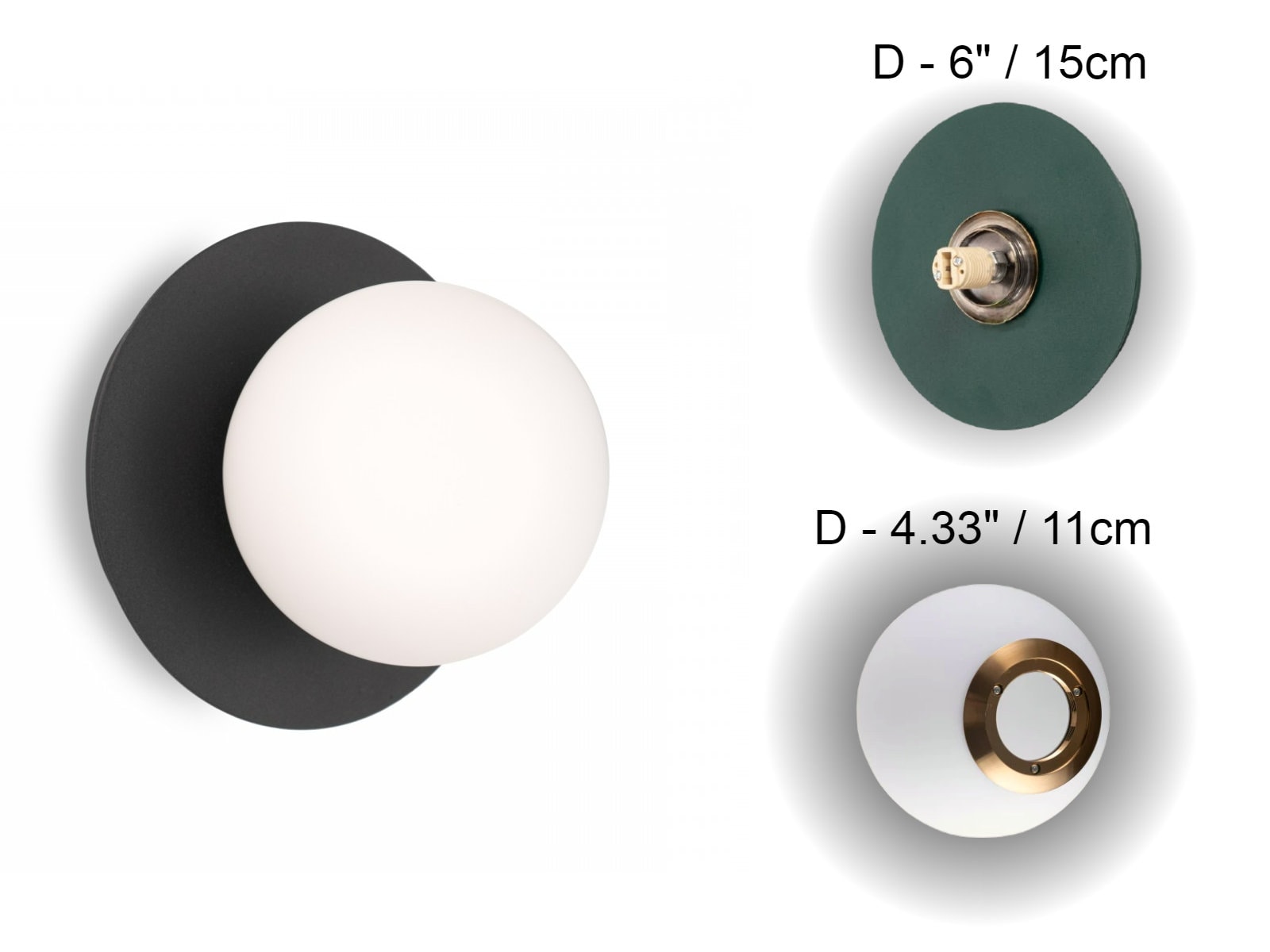 Milk Glass Globe Sconce Black Sconce Sphere Plafond Sconce - Etsy