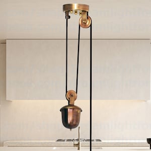 Counterweight Pendant Light Pulley Pendant Light Copper Pendant ...