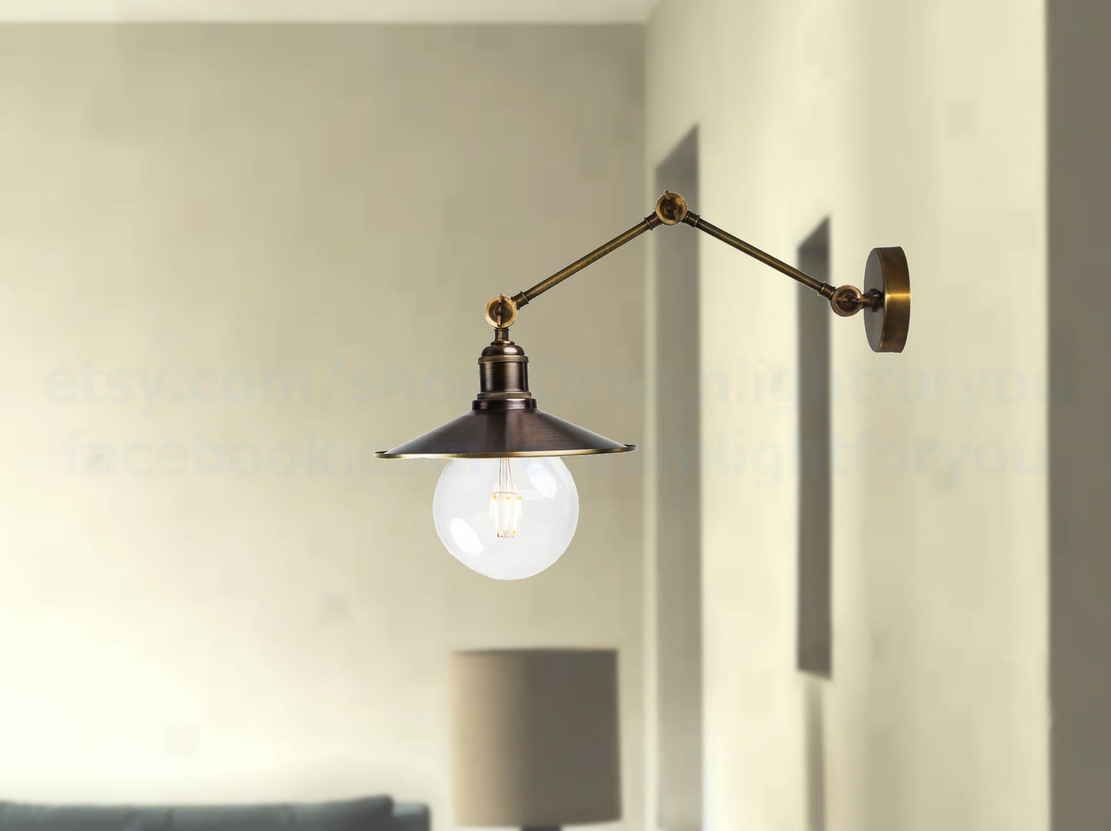 Swing Arm Lights Green Patina Brass Adjustable Arm Sconce Wall | Etsy