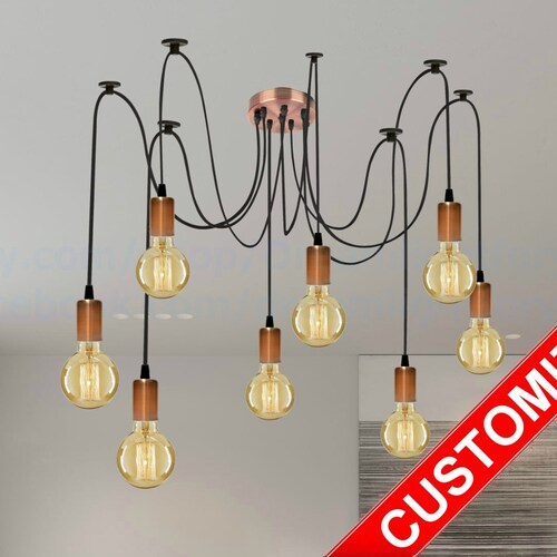 Dining Room Light Fixture Copper Spider Light Fixture 3-20 - Etsy