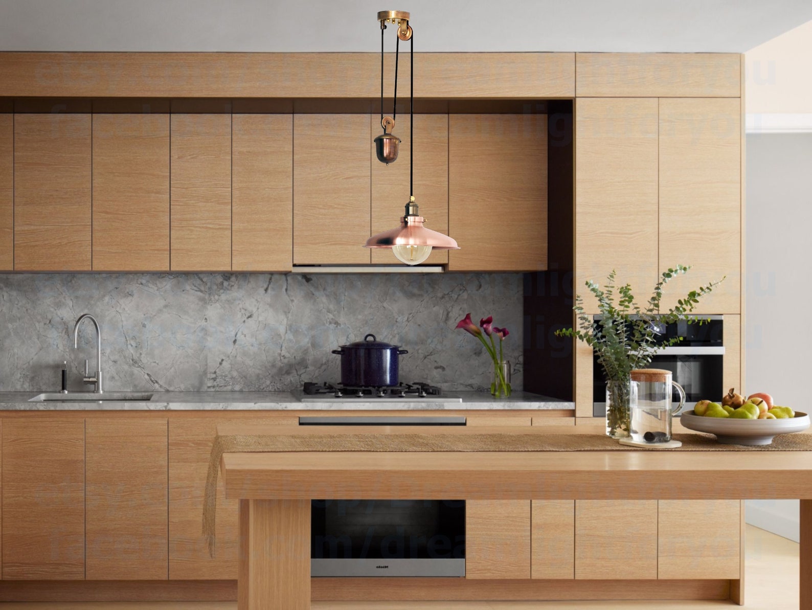 Counterweight Pendant Light Pulley Pendant Light Copper - Etsy