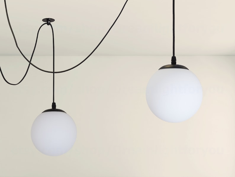 Swag Pendant Light Globe Swag Mount Pendant Lighting Sphere off Center ...