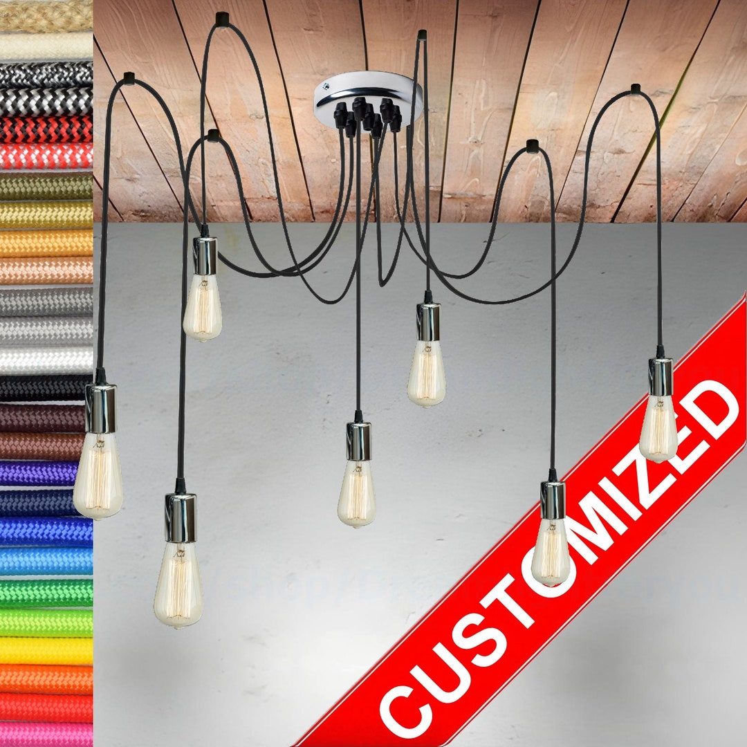 Spider Light 3-12 Chrome Bulb Sockets Octopus Chandelier Pendant Light ...