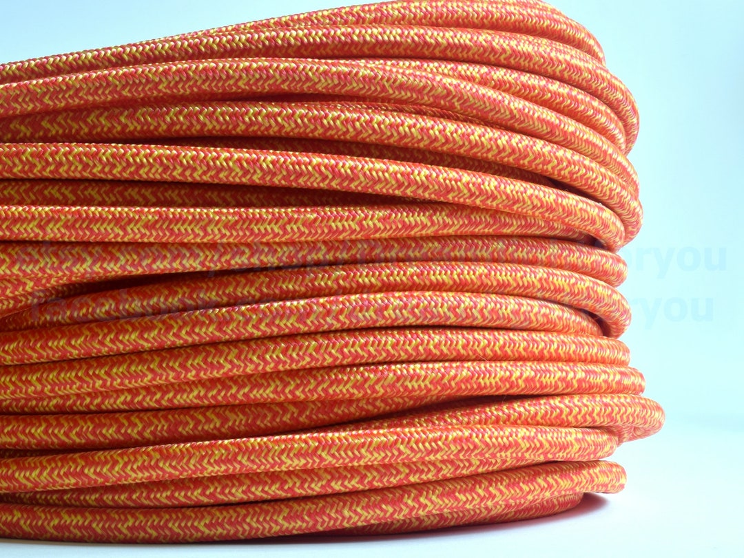 Textile Cable Fire Color Speckled Lamp Cord Rayon Fabric Covered Wire ...