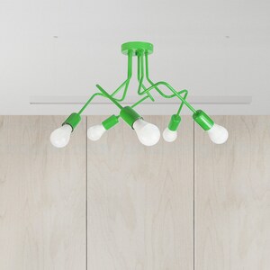 Five Head Semi Flush Fixture Blue Five Arms Ceiling Light Fixture 5 ...