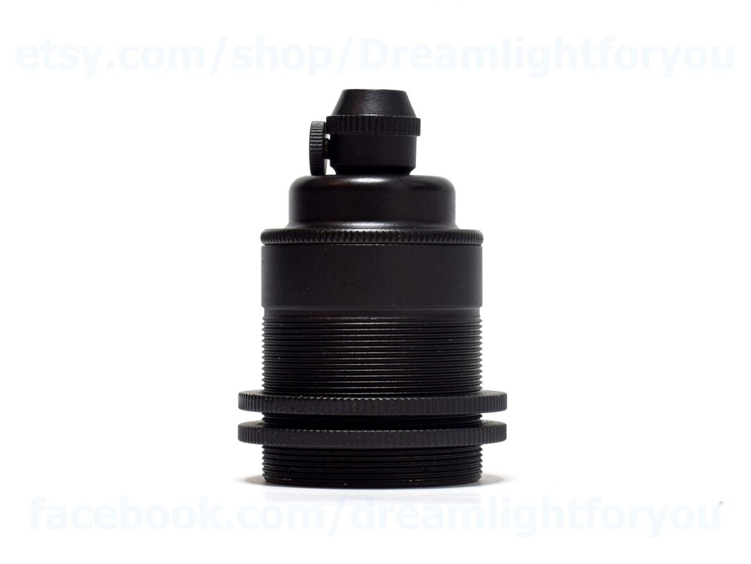 Black Threaded Light Bulb Socket Shade Ready E26 Socket Brass Lamp ...
