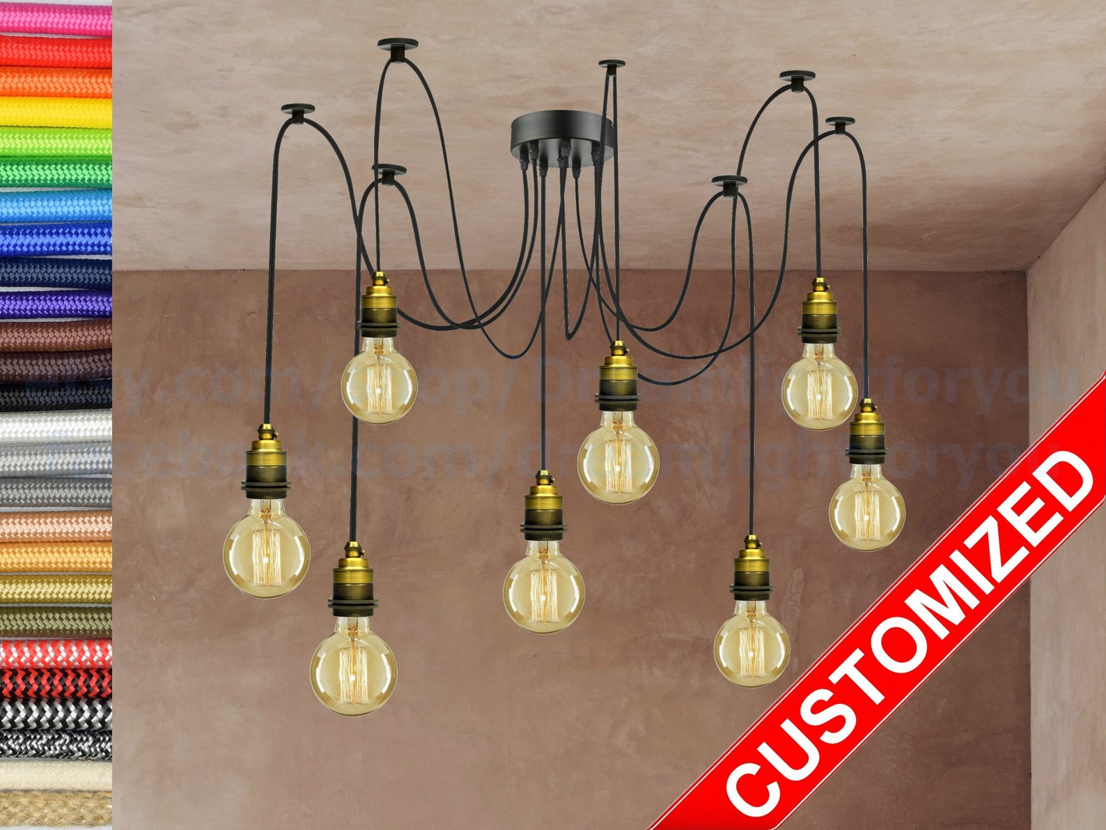 Bronze Threaded Light Bulb Socket Shade Ready E26 E27 Brass Lamp Holder ...