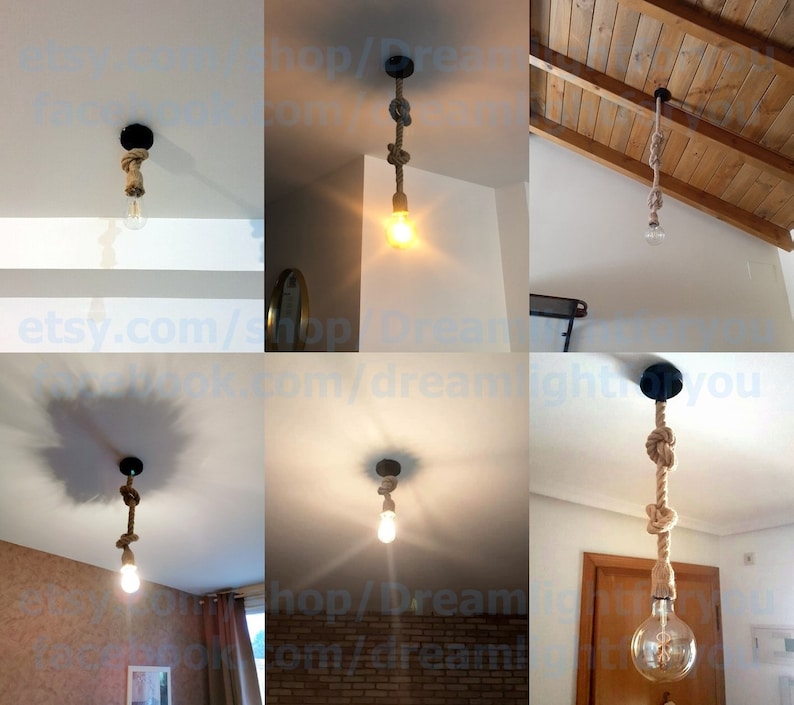 Jute Rope Pendant Light Manila Rope Lamp Hemp Rope Light - Etsy