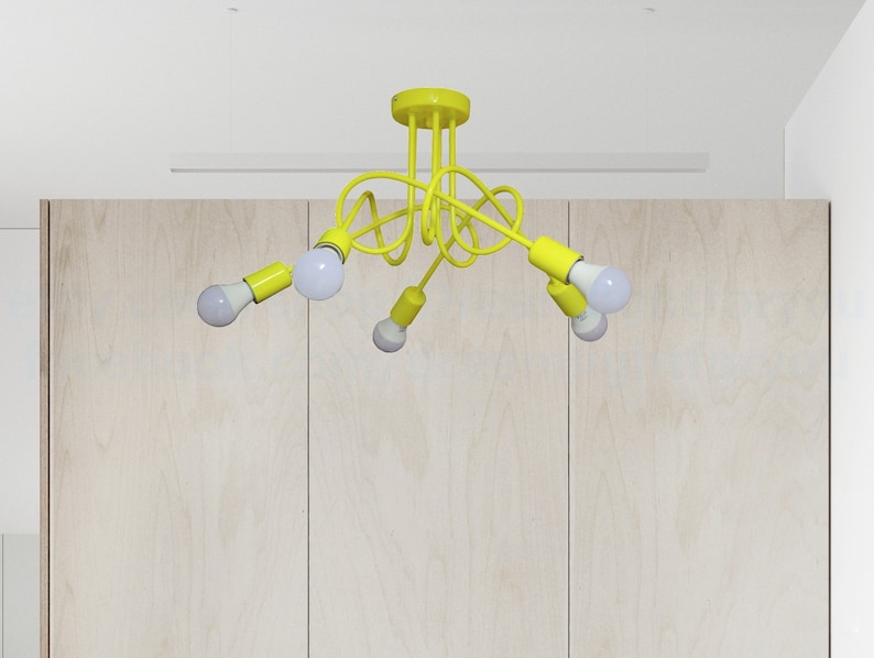 Black Copper Triple Ceiling Light Fixture Triple Light Semi - Etsy