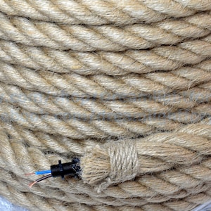 Electric Jute Rope Light Cord Soft Hemp Lamp Cord Jute Lighting Cable ...
