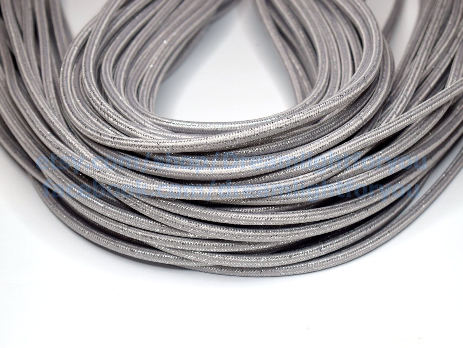Sparkling Lamp Cord Glitter Gold Cloth Covered Wire Silver Golden ...