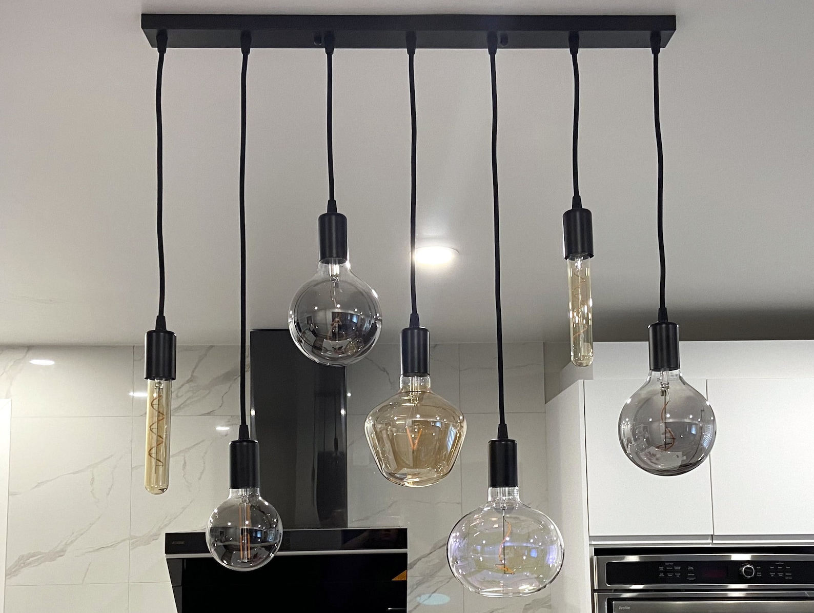 Multi Light Linear Ceiling Pendant Light 3 5 7 Light Ceiling Bar Light ...