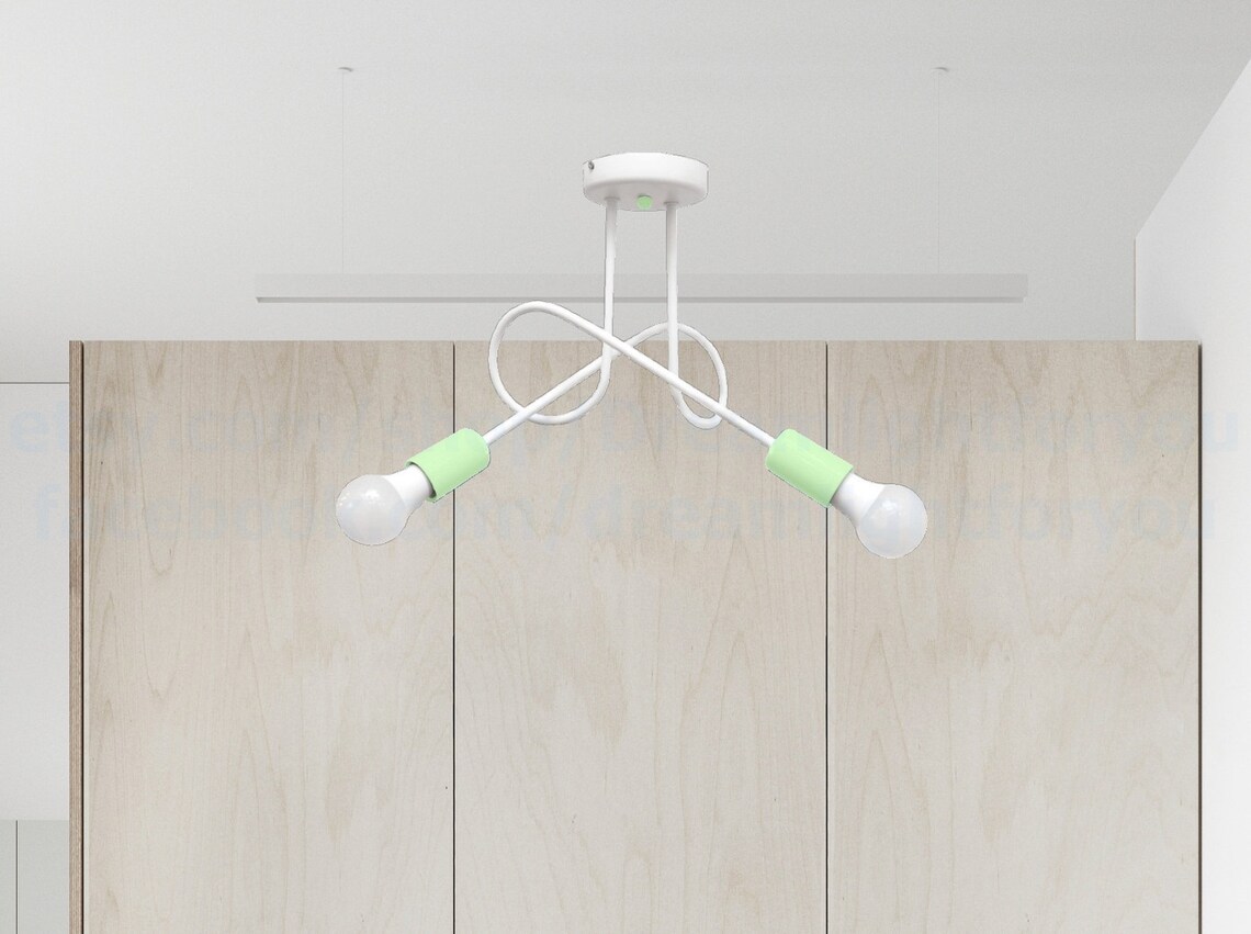 Double Purple Chandelier Flush Mount Ceiling Light Fixture - Etsy