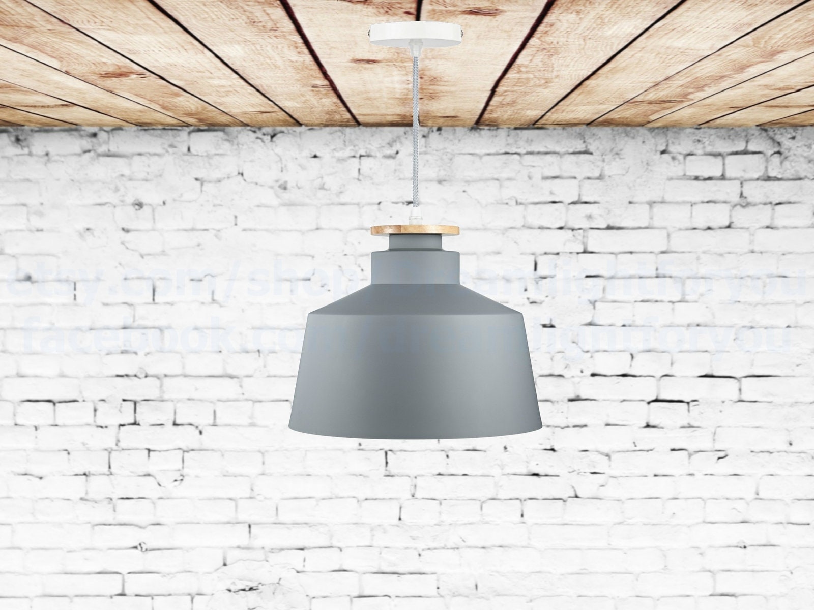Gray dome shade pendant lighting Gray big shade pendant light | Etsy