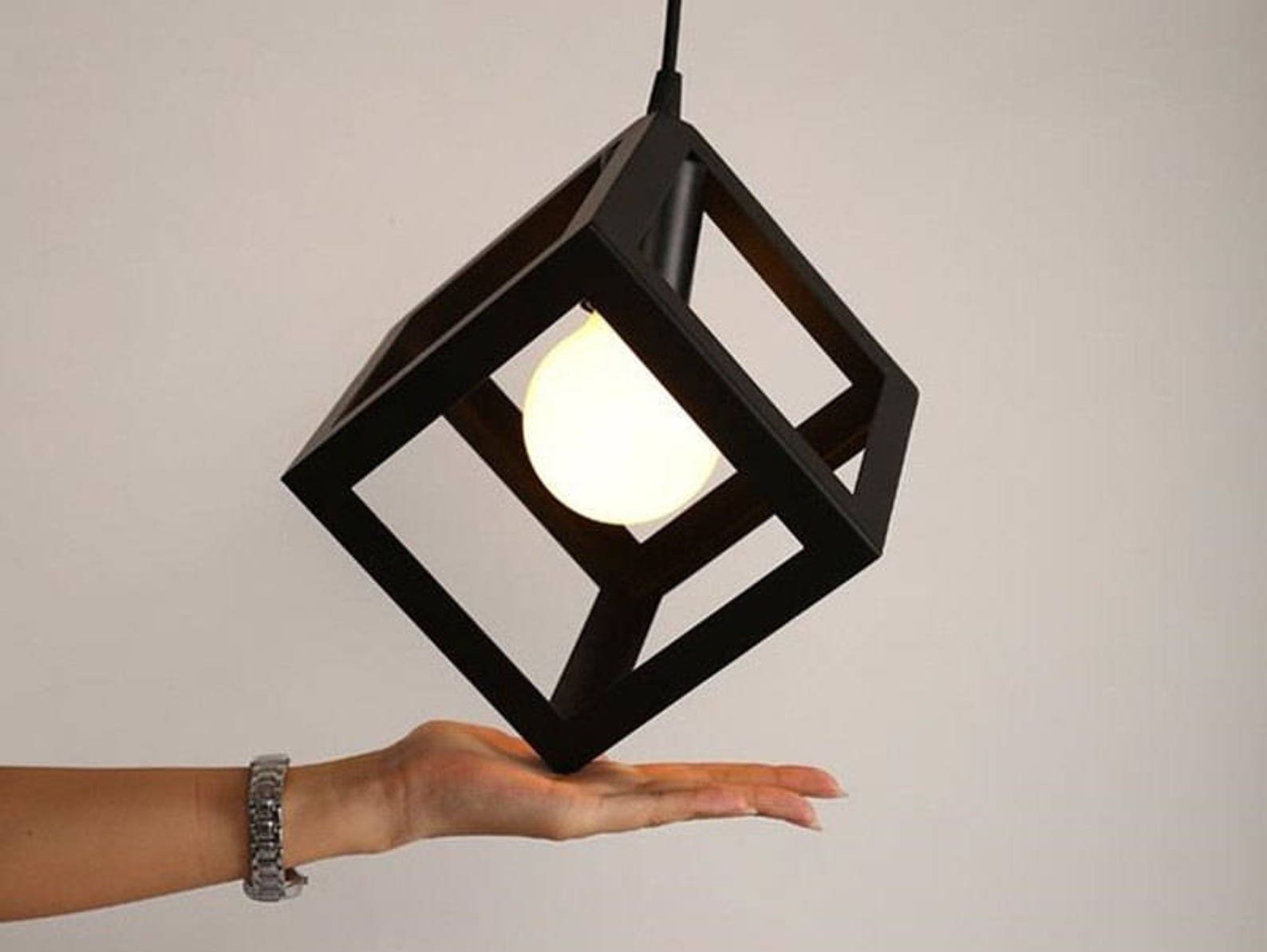 Iron Cube Pendant Light Stylish Chandelier Hanging Cube Industrial ...