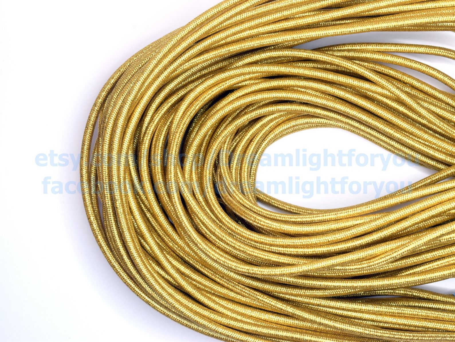 Sparkling Lamp Cord Glitter Gold Cloth Covered Wire Silver Golden ...