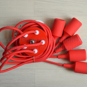 Red Octopus Chandelier 2-15 Pendant Light Spider Light - Etsy