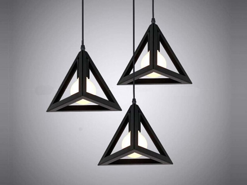 Iron Pyramid Pendant Light Stylish Chandelier Kitchen - Etsy