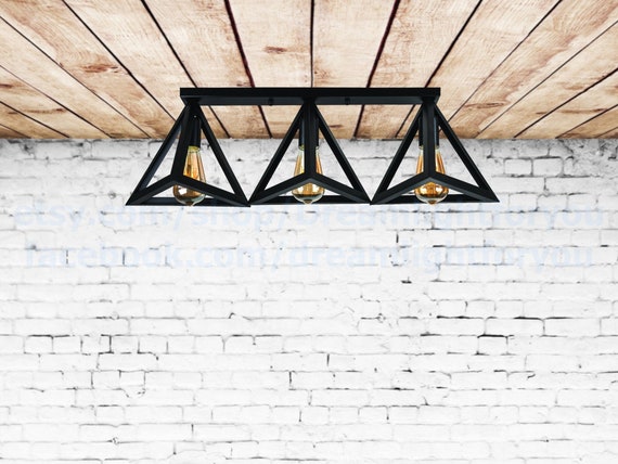 Triple Pyramid Flush Mount Ceiling Light Ceiling Lighting - Etsy