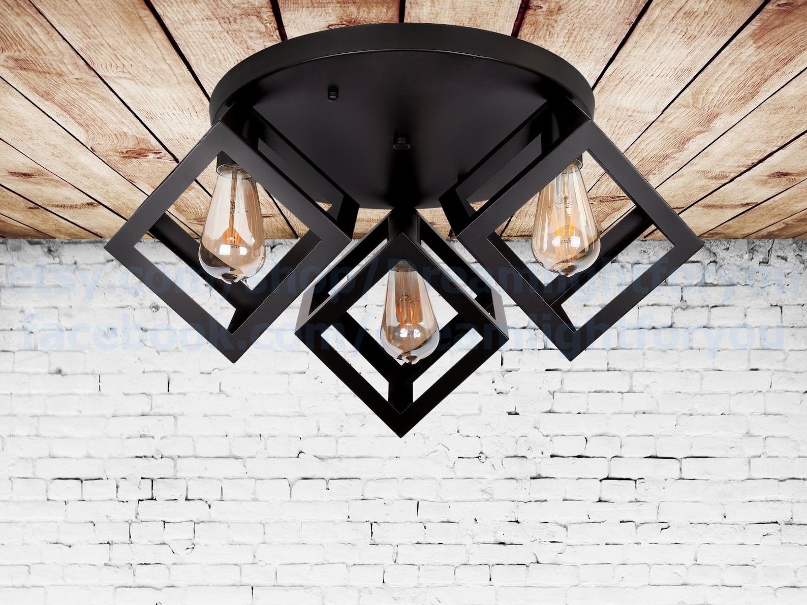 Multi-light Flush Fixture Ceiling Pendant Light Triple Light | Etsy