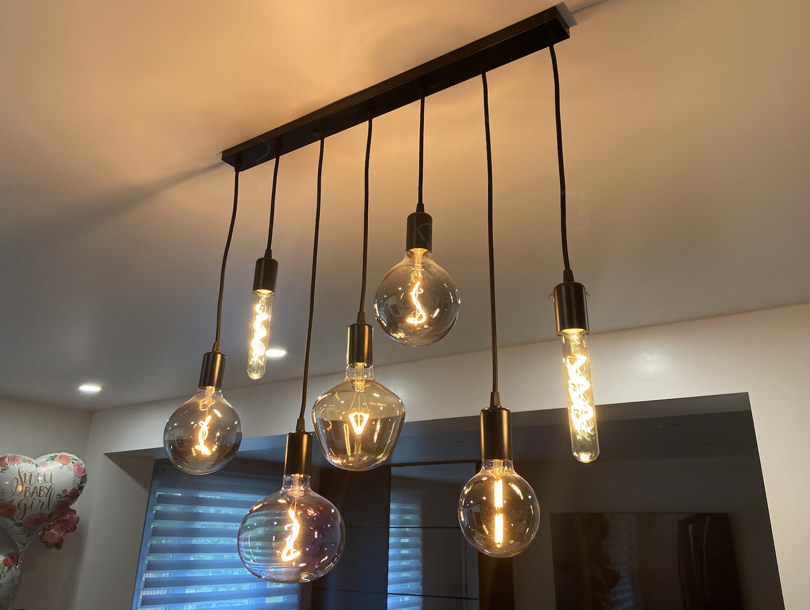 Multi Light Linear Ceiling Pendant Light 3 5 7 Light Ceiling Bar Light ...