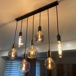 Multi Light Linear Ceiling Pendant Light 3 5 7 Light Ceiling Bar Light ...