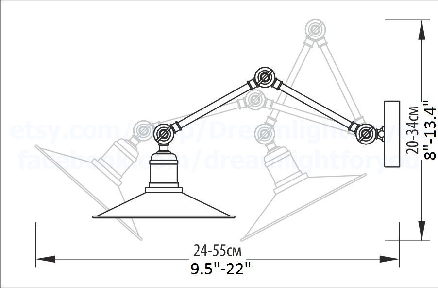 Red Copper Swing Arm Light Adjustable Arm Sconce Wall Lights - Etsy