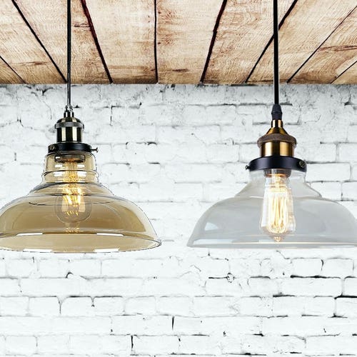 Glass Pendant Light Clean and Amber Pendant Lighting Dinning - Etsy